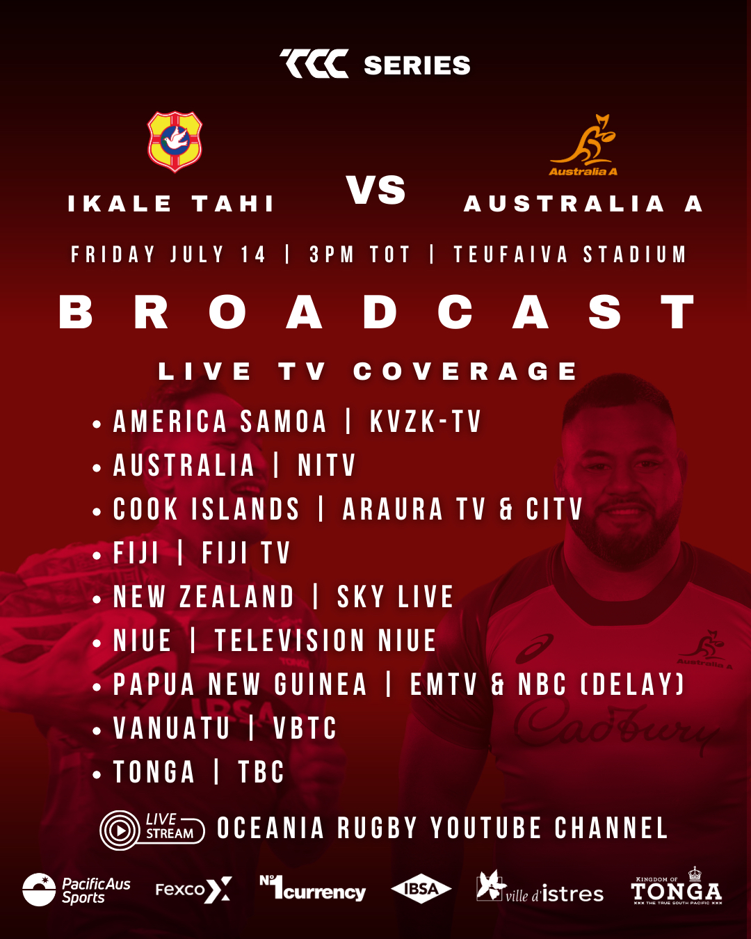 Ikale Tahi vs Australia A live on Pasifika TV! - Pasifika TV